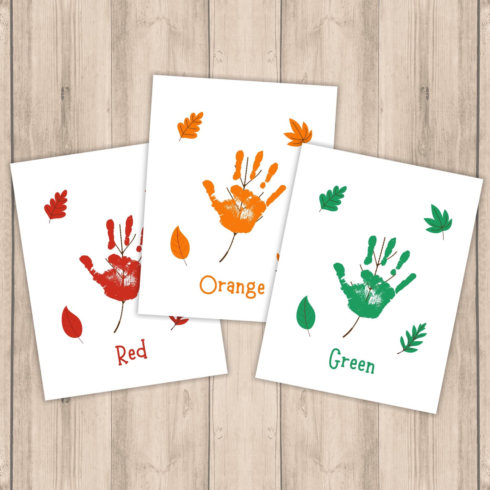 Printable Fall Leaves Color Matching Handprint Art – Fall Craft for ...