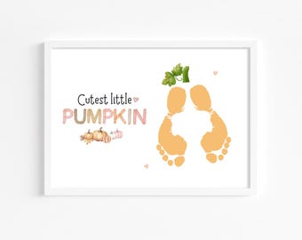 Cutest Pumpkin Footprint Art: Fall Thanksgiving Keepsake (PDF) - Etsy