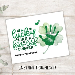 St Patricks Day Handprint Art Craft, PRINTABLE | Saint Patricks Day ...