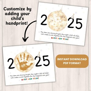 2025 New Years Handprint Art Poem, Printable | New Years Eve Craft ...