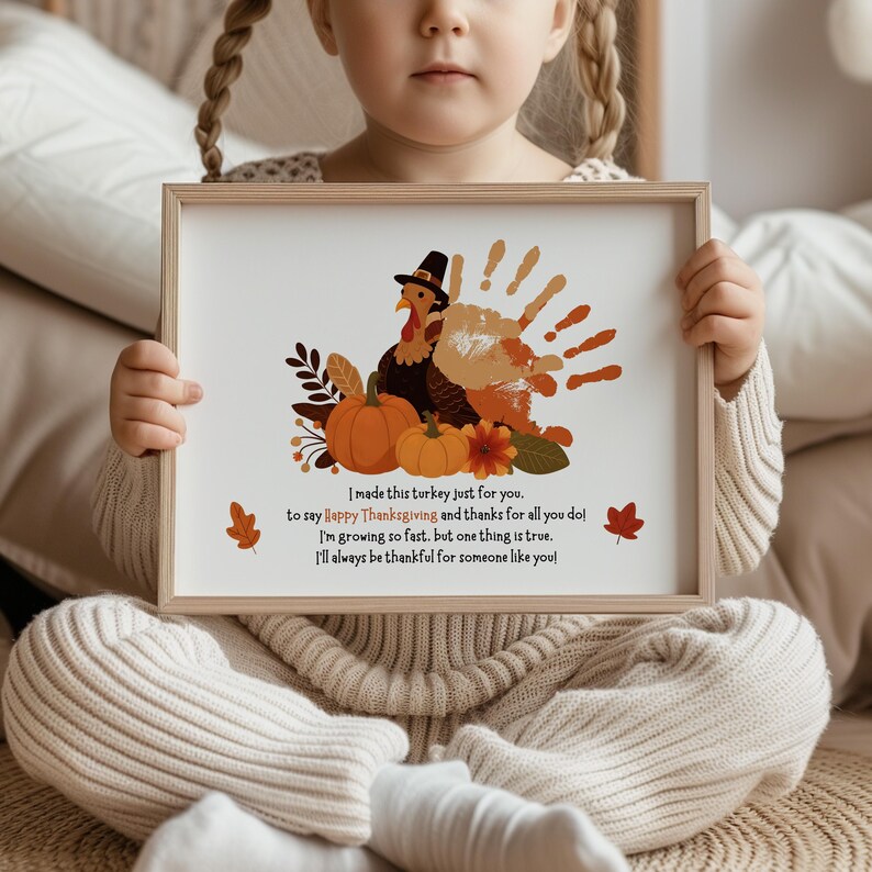 Thanksgiving Turkey Handprint Art Printable | November Handprint Craft ...