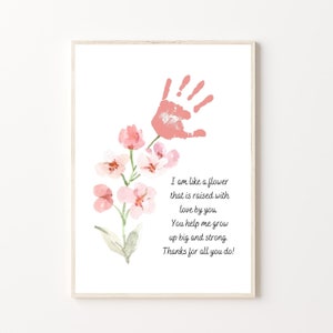 Mothers Day Flower Handprint Art Bundle, Printable | Mom Craft Gift ...