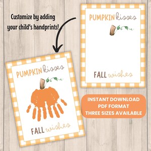 Fall or Thanksgiving Handprint Craft, Printable | Pumpkin Handprint Art ...