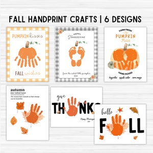 Fall Handprint Craft Bundle, Thanksgiving Printable Autumn Leaves ...