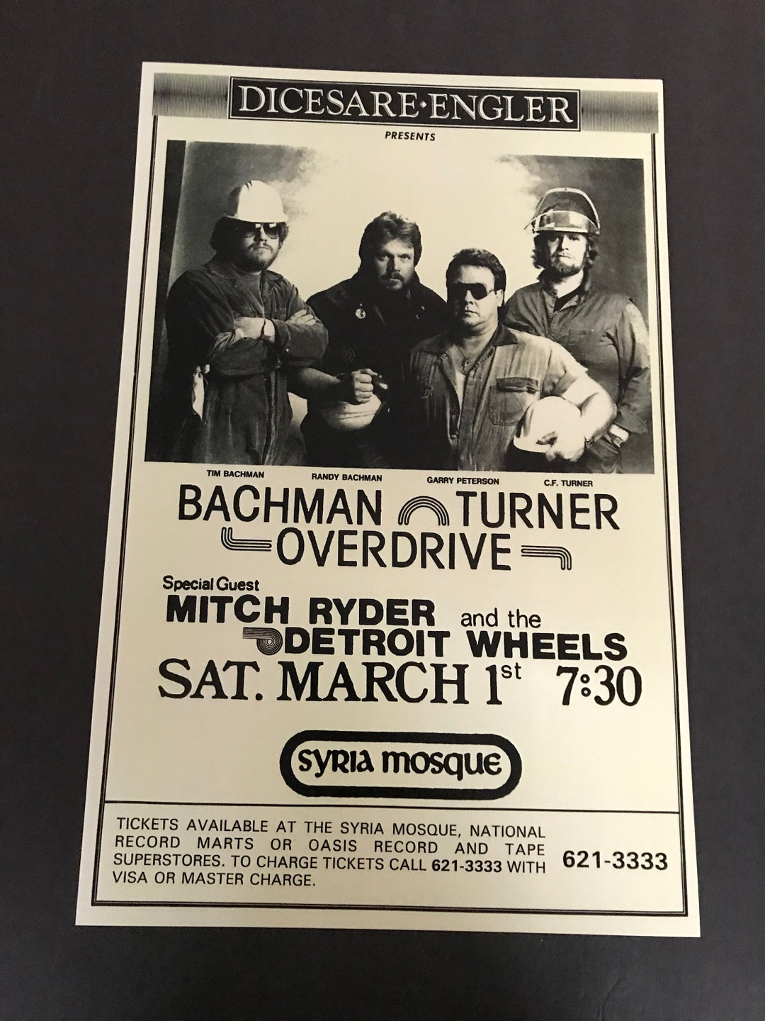 BTO Concert 11x17 Concert Poster Rock Poster Band Poster Concert Poster ...