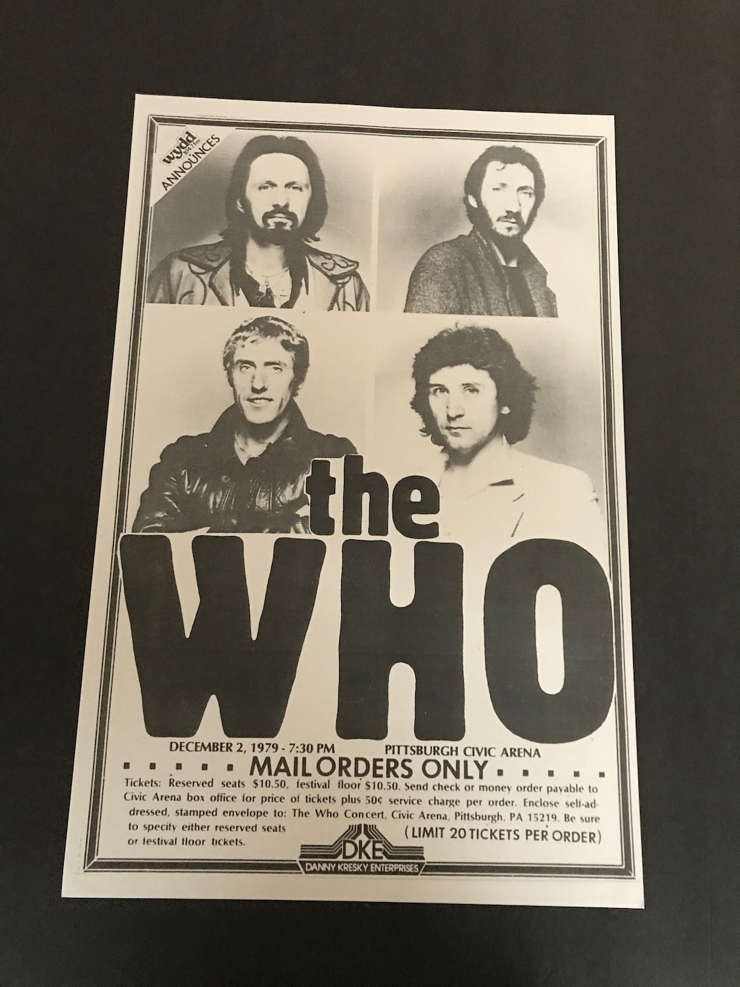 The Who 11x17 Concert Poster Rock Poster Band Poster Concert Poster ...