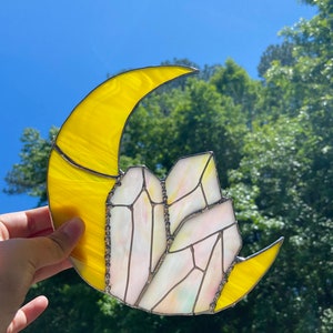 Stained Glass Crystal Moon - Etsy