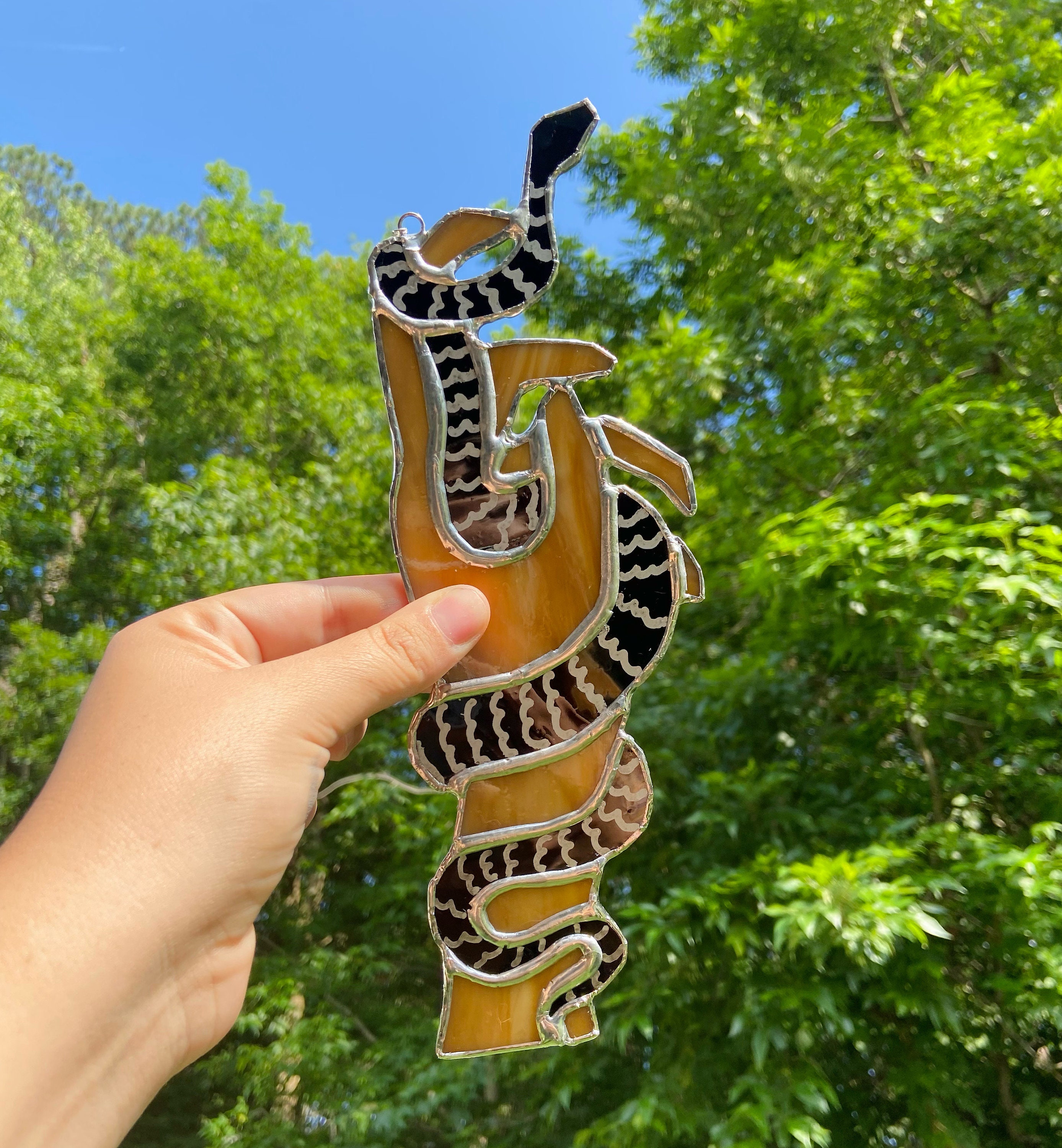 Stained Glass Snake Hand Stained Glass Cleopatra - Etsy