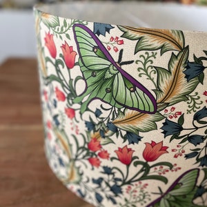 SIZE S ONLY - Green Moth Lampshade - Handmade Drum Lamp Shades - Floral ...
