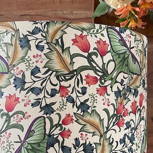 SIZE S ONLY - Green Moth Lampshade - Handmade Drum Lamp Shades - Floral ...