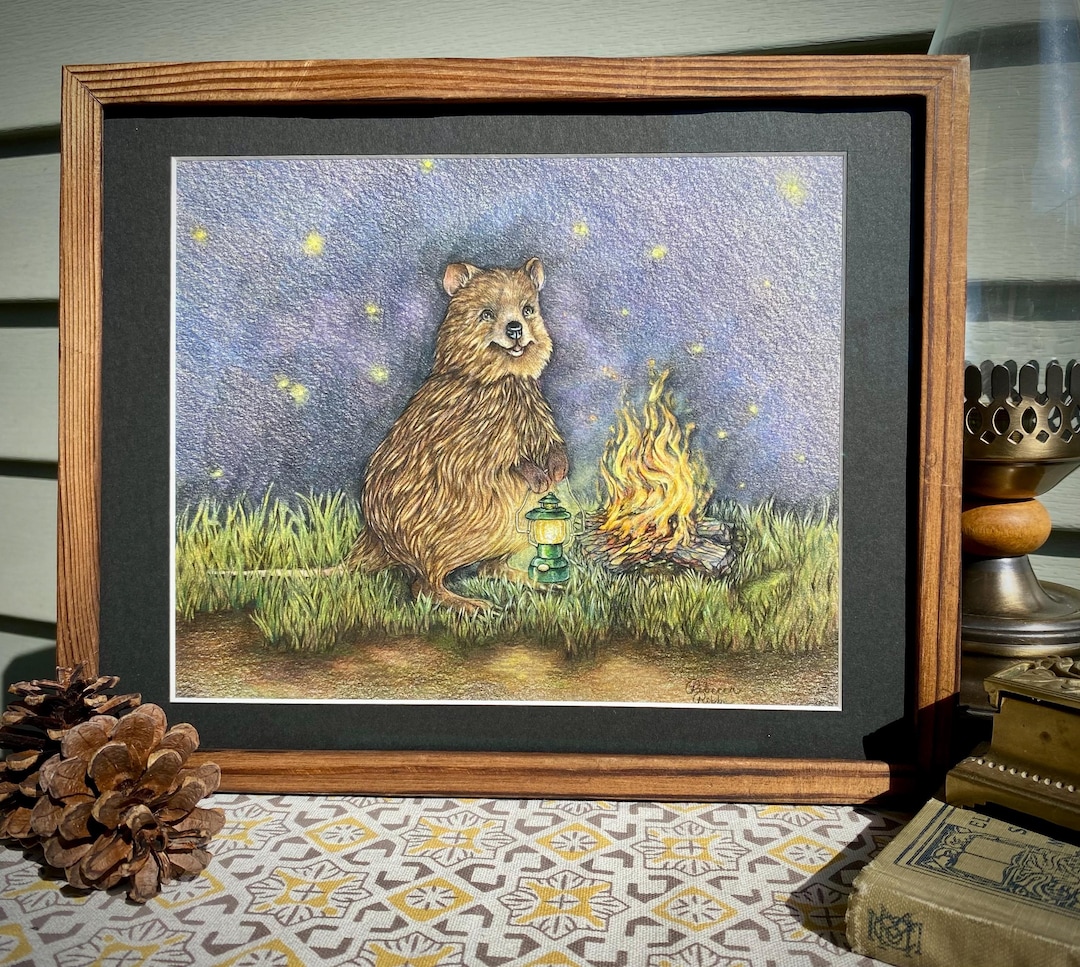 Quokka Camping Trip (quokka Original Colored Pencil Drawing; Prints and ...