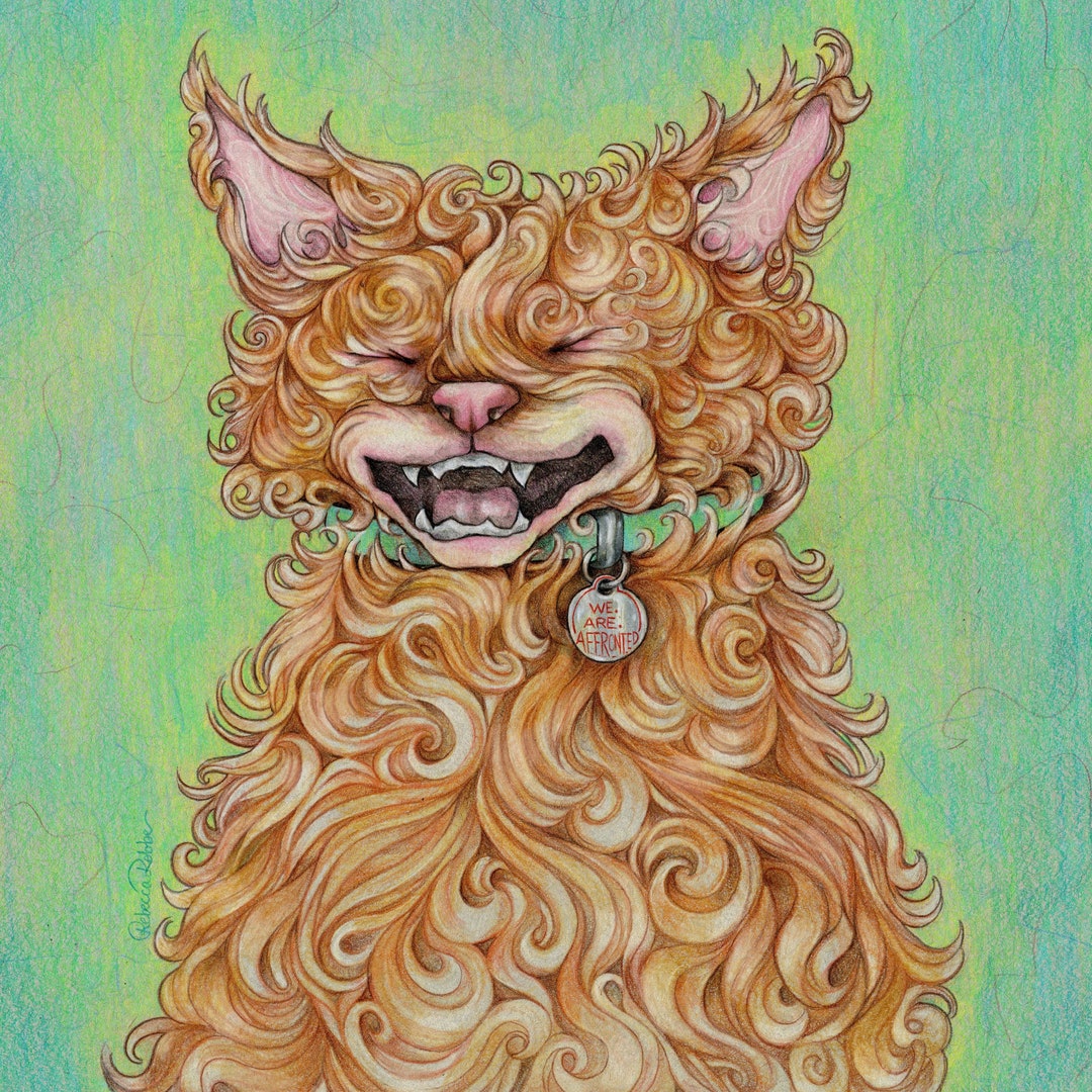 WE ARE AFFRONTED (original Colored Pencil Cat Drawing) - Etsy