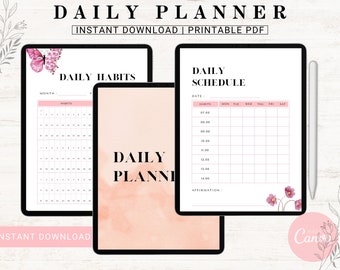 Digital Daily Planner, PDF Printable Ready to Use, Organize Daily Tasks ...
