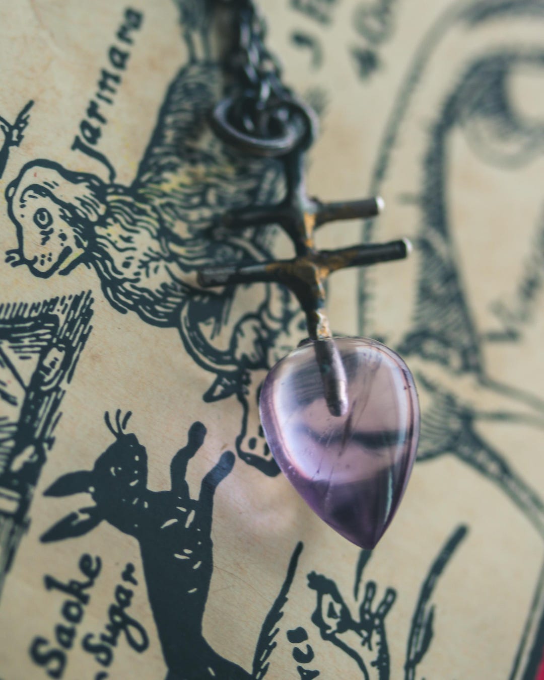 Silver and Gold Leviathan Cross Pendant With Amethyst: A Symbol of ...