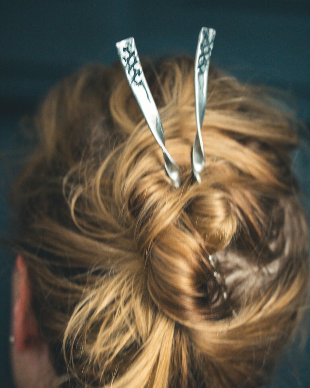 White Brass 6 Inch Hair Pin Medieval Elegance With Iron Gate Symbolism ...