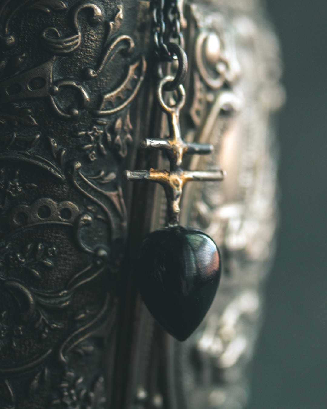 Silver and Gold Leviathan Cross Pendant With Black Spine - A Symbol of ...