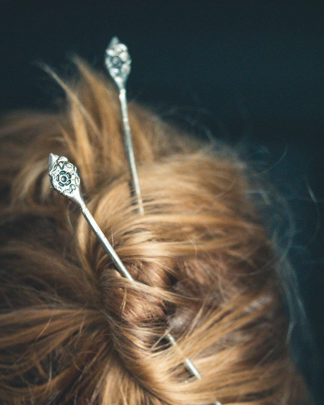 Rose of Death Hair Pin 6 Inch White Brass Hair Accessory, Handcrafted ...