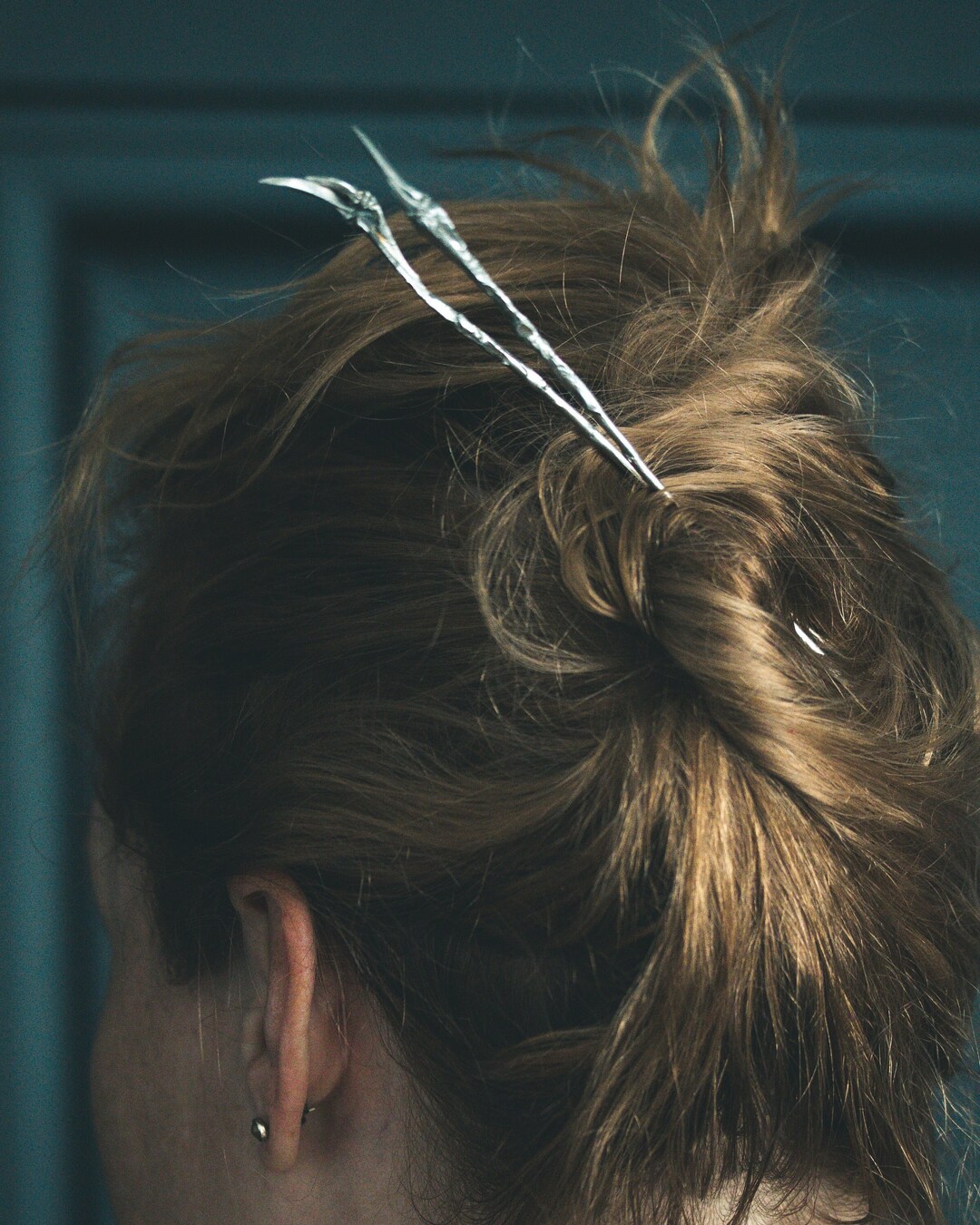 White Brass Fish Bone 6 Inch Hair Pins: Viking Elegance With a Touch of ...