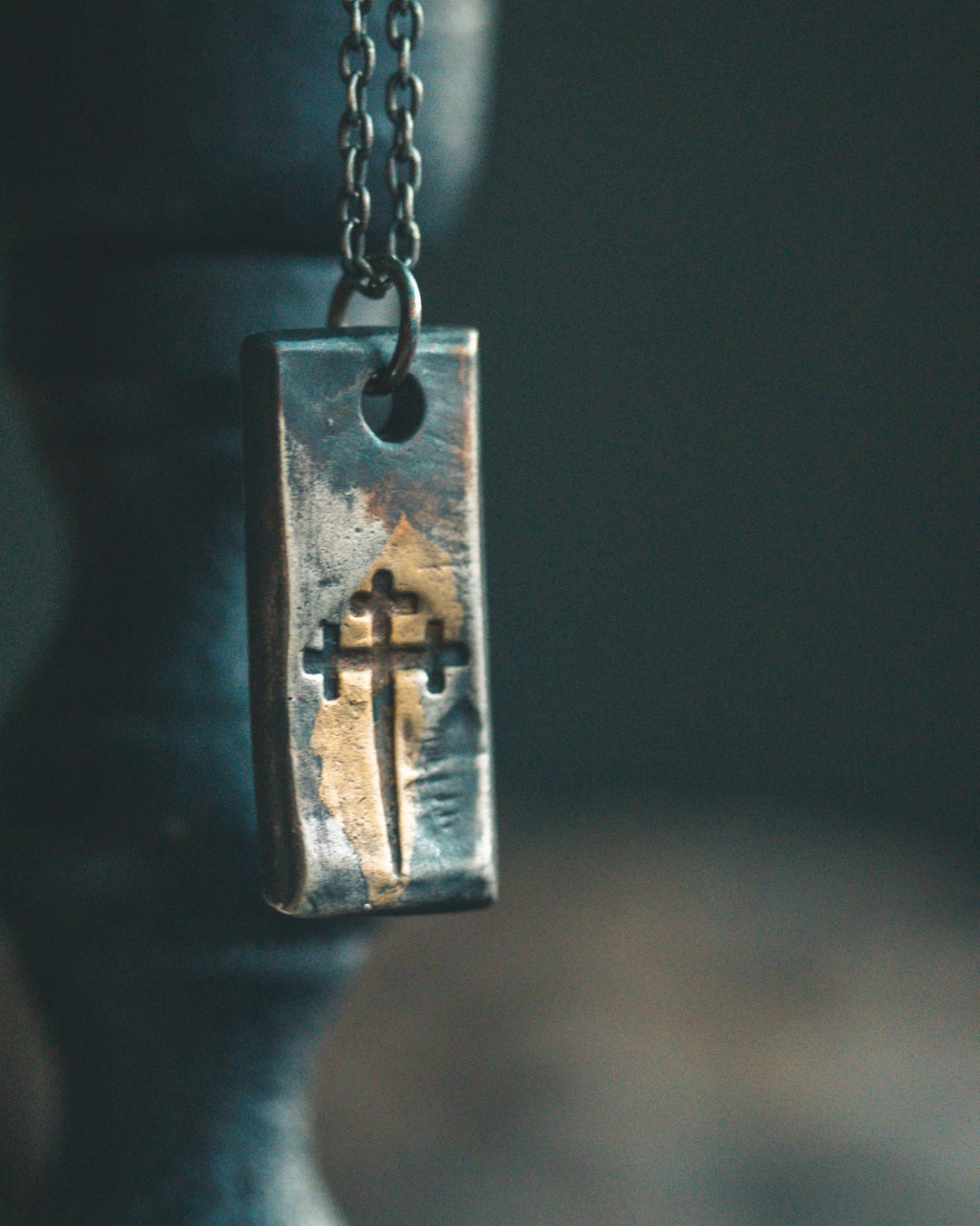 Sword of the Righteous Tag Necklace – Sterling Silver and 23K Gold ...
