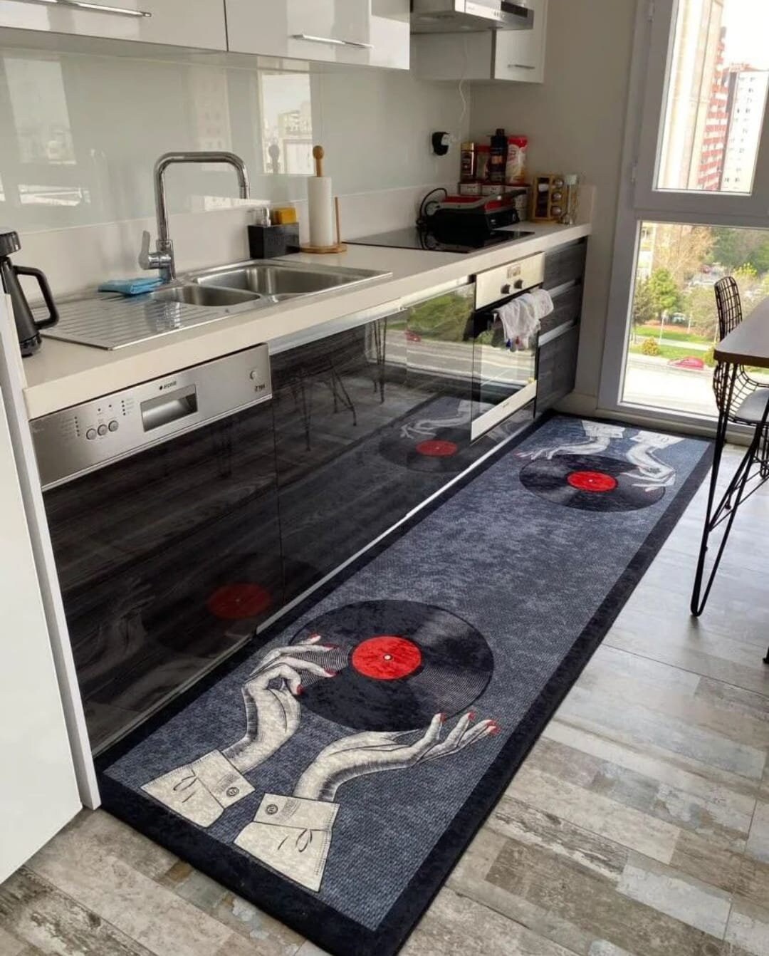 Non-slip Kitchen Rug / Record Rug / Disc Rug / Music Rug / Living Room ...