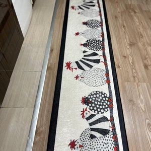 Chicken Decor Kitchen Dining Room Runner Rug / Mat Non-skid Machine ...