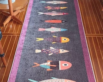 Non Slip Washable Fish Kitchen Rug Runner Carpet Mat - Etsy