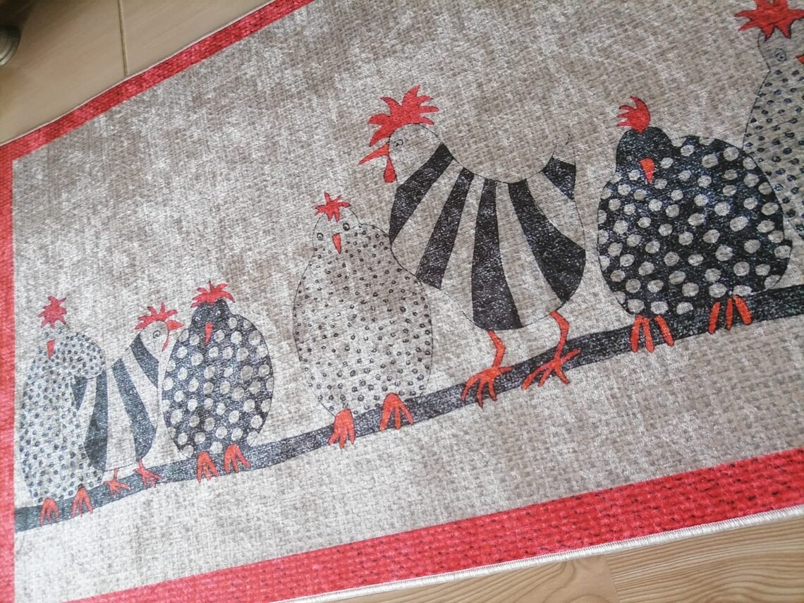 Chicken Decor Kitchen Dining Room Runner Rug / Mat Non-skid - Etsy