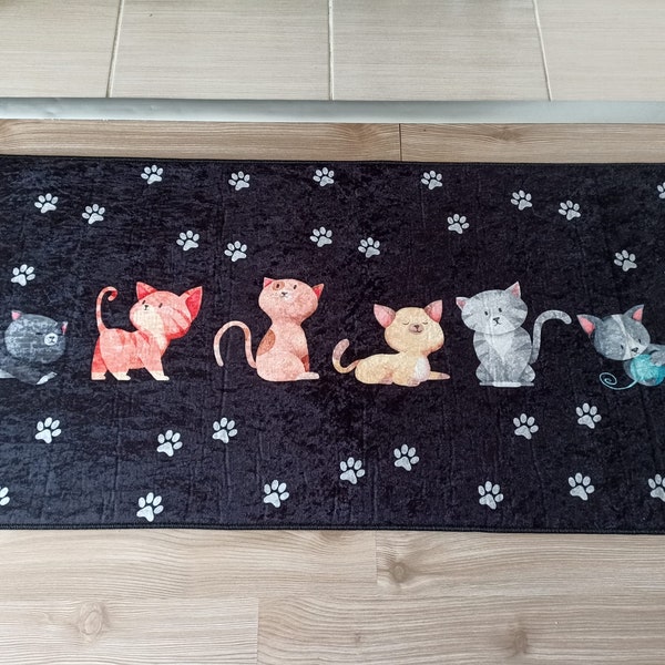 Floor Mat for Kitchen With Cats - Etsy