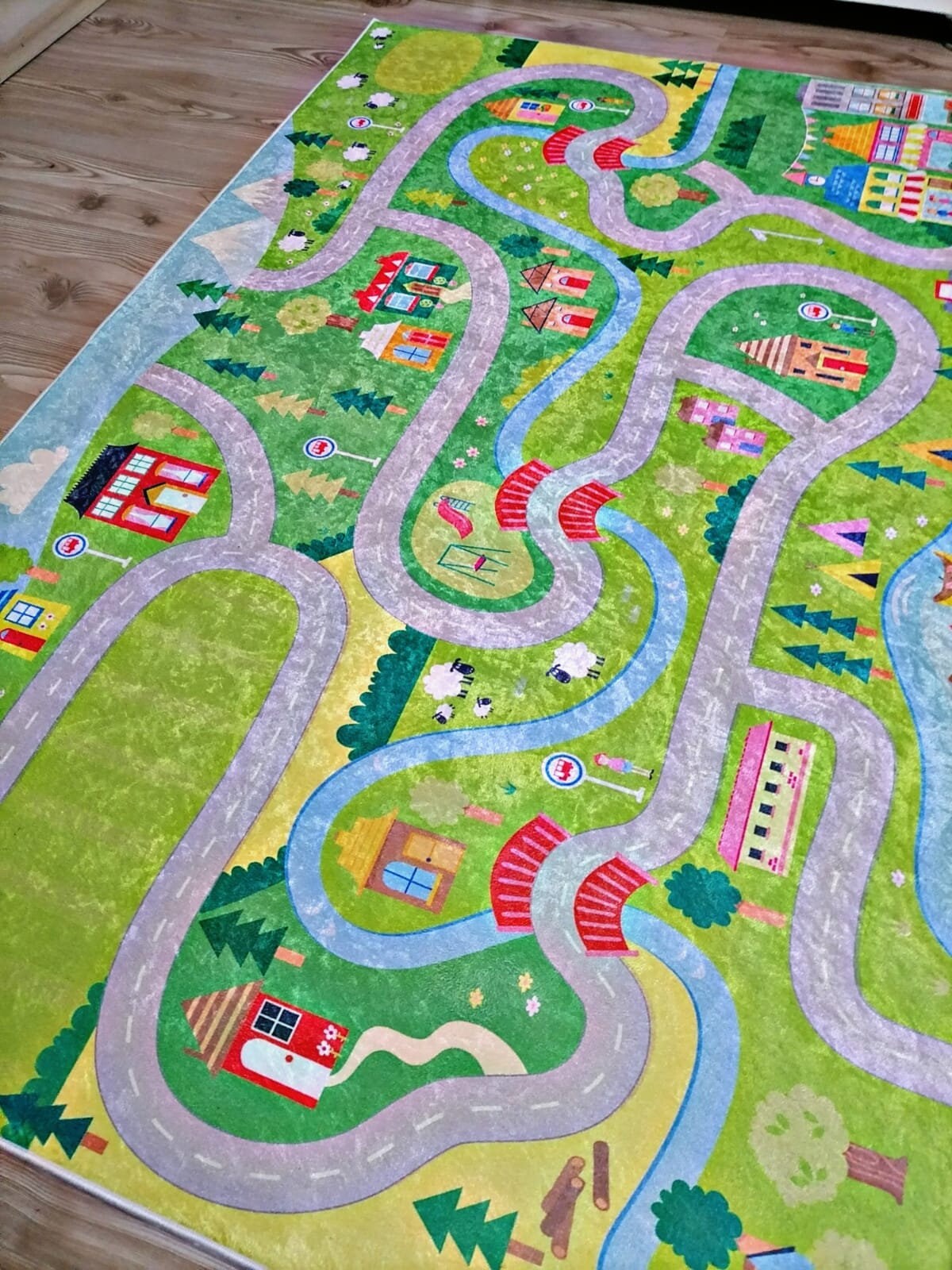 Kids Play Rug / Road Rug / Washable Activity Rug / Nursery Mat | Etsy