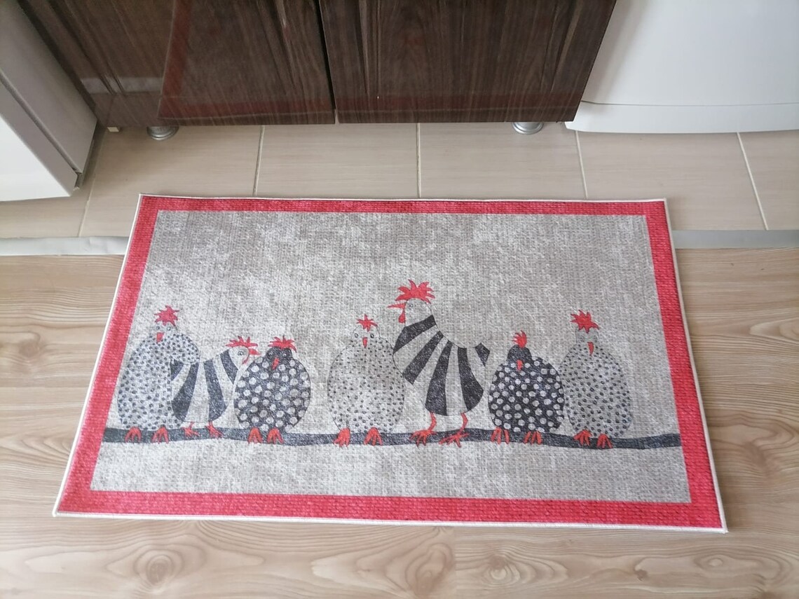 Chicken Decor Kitchen Dining Room Runner Rug / Mat Non-skid - Etsy