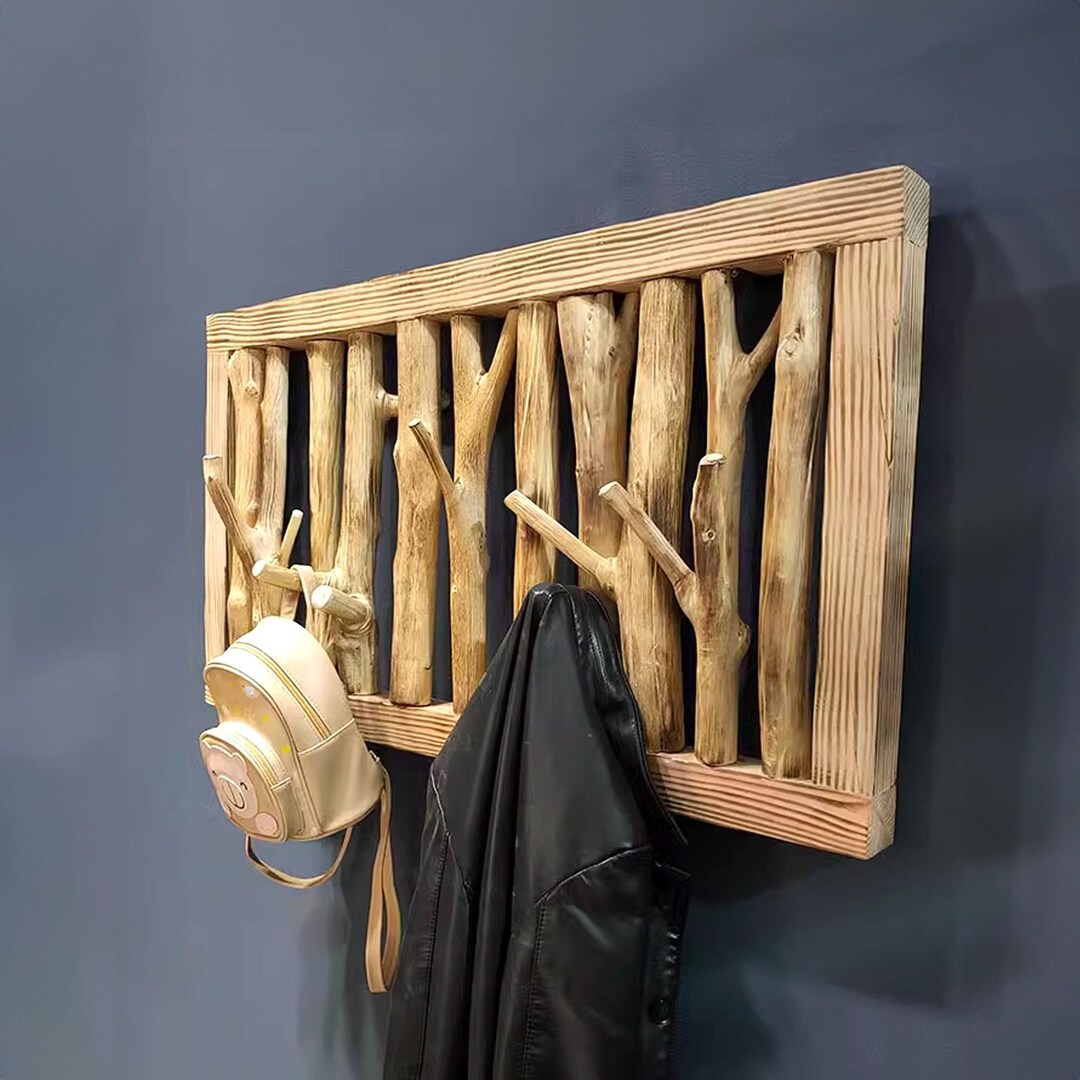 Tree Branch Coat Rack Wall Mount Entry Branch Wall Coat Hooks Unique ...