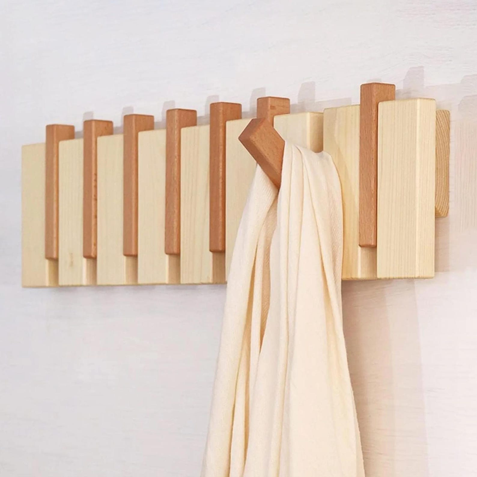 Piano Coat Rack Wall Mount Wooden Wall Hooks Piano Coat Hanger Coat ...