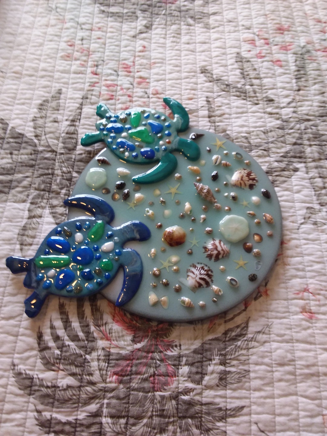 10" Round Epoxy Resin Ocean With Sea Turtles - Etsy