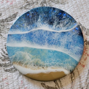 15" Round Epoxy Resin Ocean Scene With Embedded LED Lights - Etsy