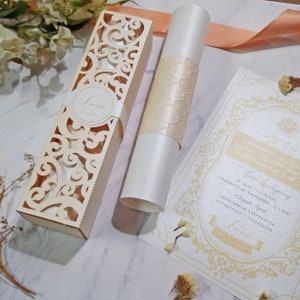 Scroll Wedding Invitations. Scroll Invitation Quinceanera. Laser Cut ...