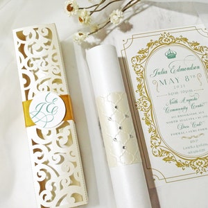 Scroll Wedding Invitations. Scroll Invitation Quinceanera. Laser Cut ...