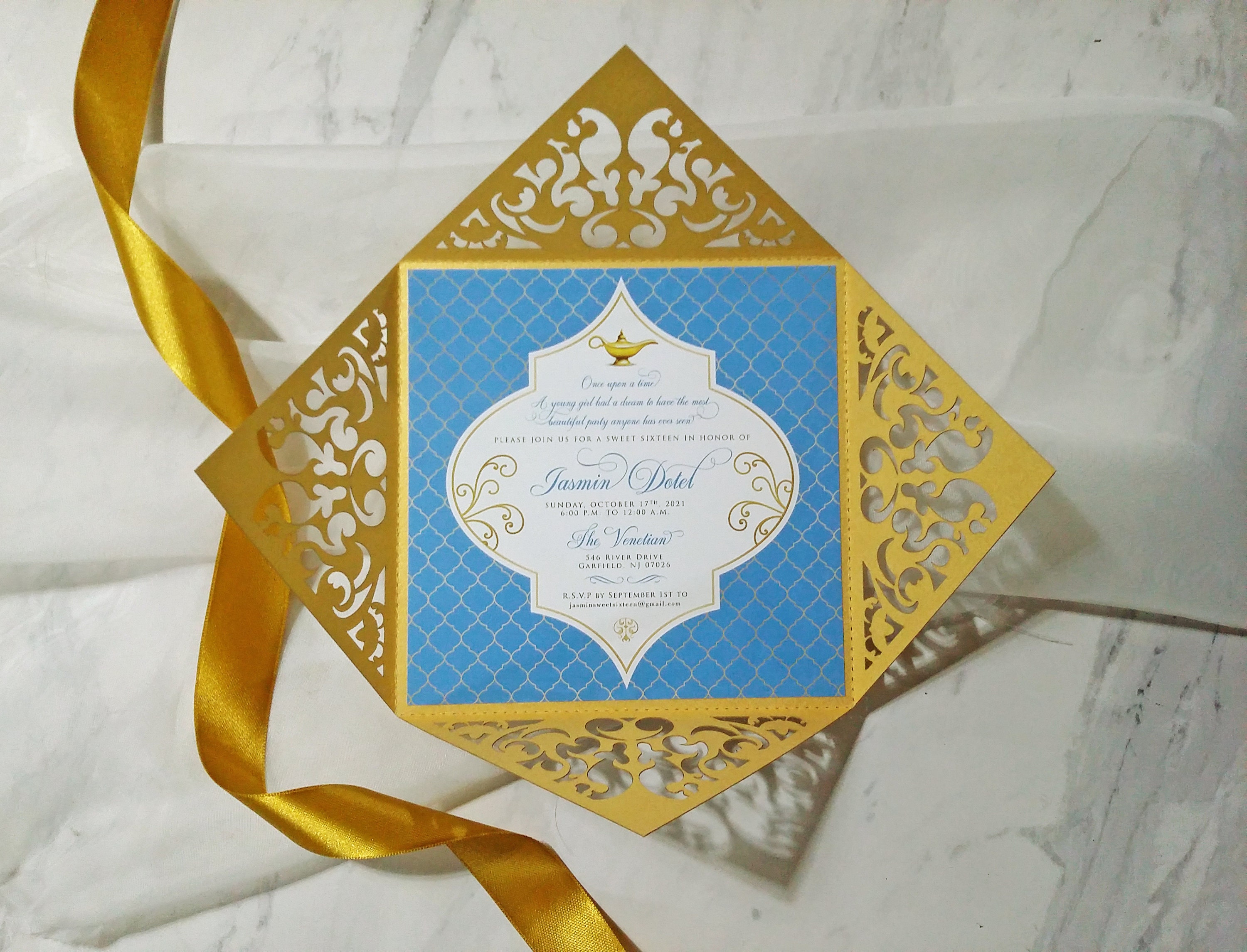 Aladdin Invitation Laser Cut. Quinceanera Invitation. Moroccan - Etsy
