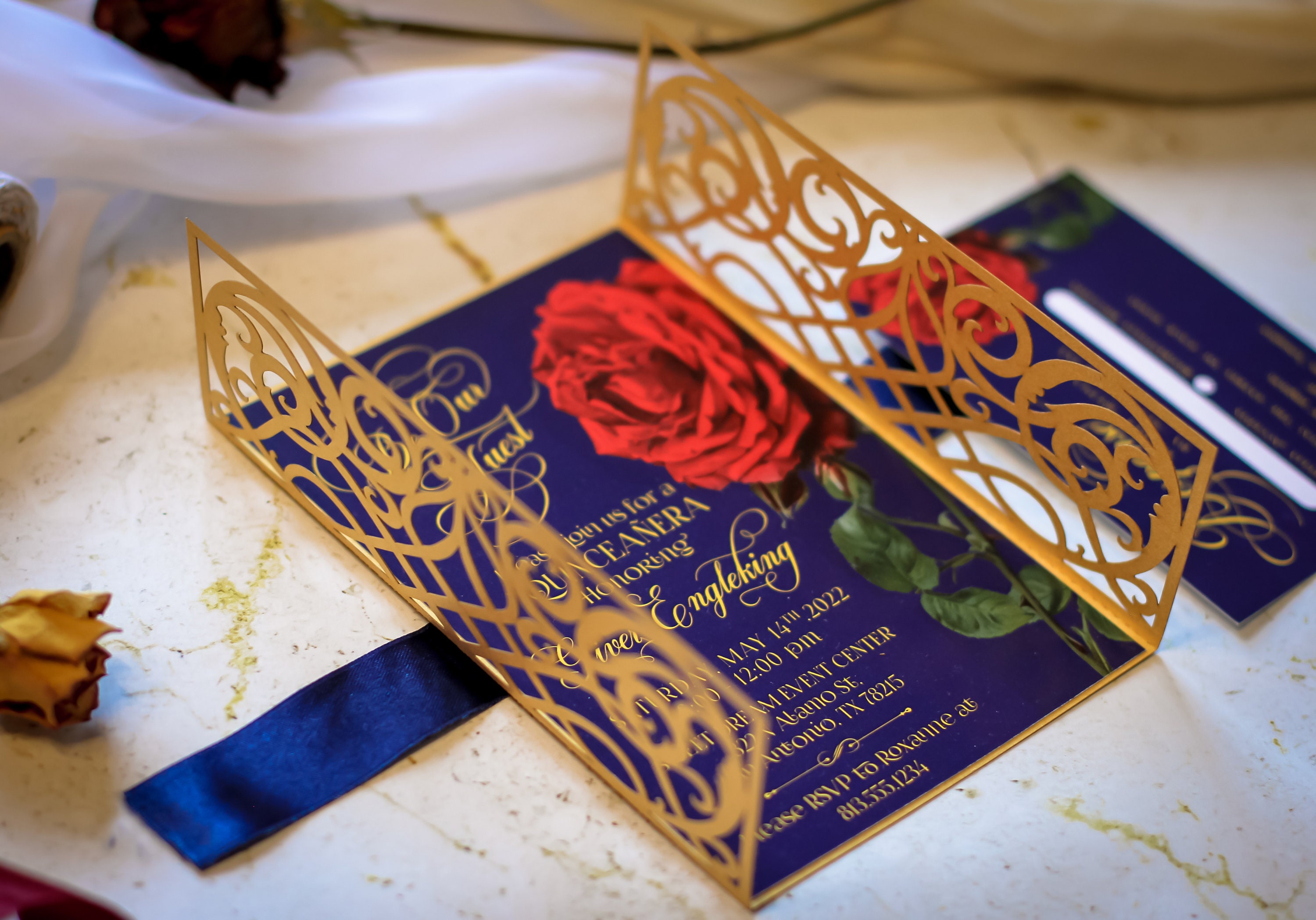 Beauty and the Beast Invitation. Inspired Invitation Lasercut - Etsy