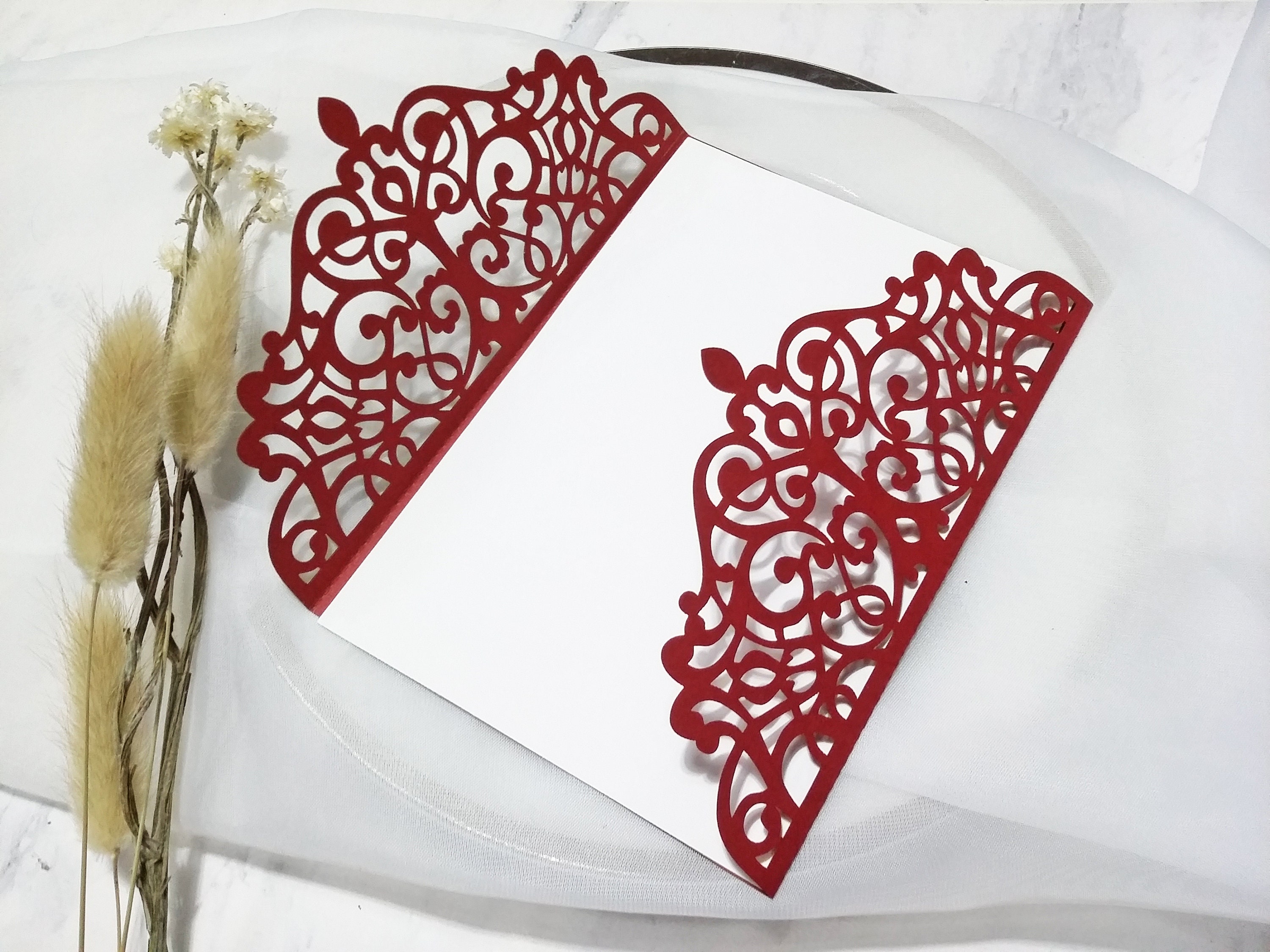 DIY Luxury Intricate lace laser cut envelope. Laser Cut Cover. | Etsy