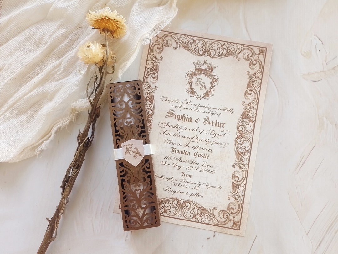 Scroll Wedding Invitations. Medieval Wedding Invitation Scroll-rolled ...