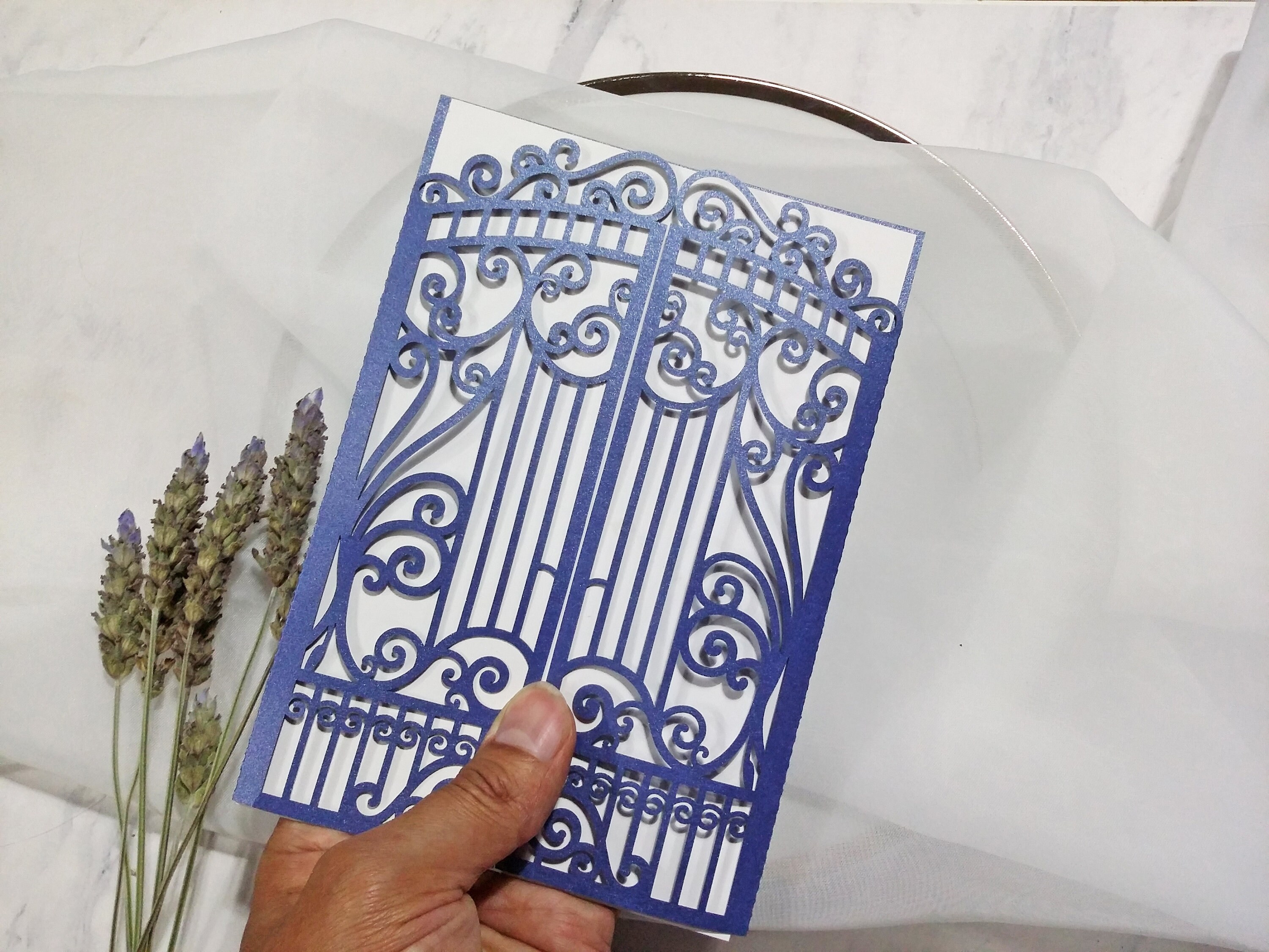 DIY LUXURY Invite Laser Cut Gates Wedding Invitation Ornamental ...