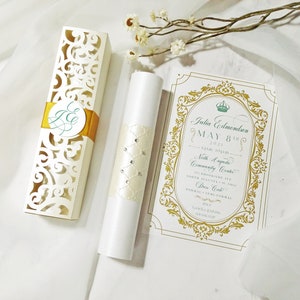 Scroll Wedding Invitations. Scroll Invitation Quinceanera. Laser Cut ...