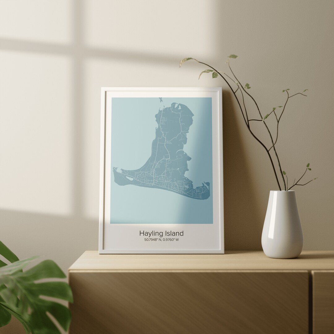 Hayling Island Map Print - Etsy