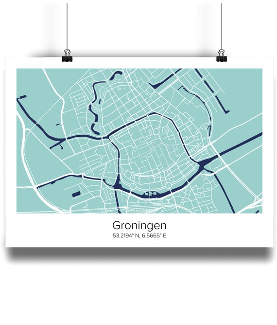Groningen the Netherlands Map Print | Etsy