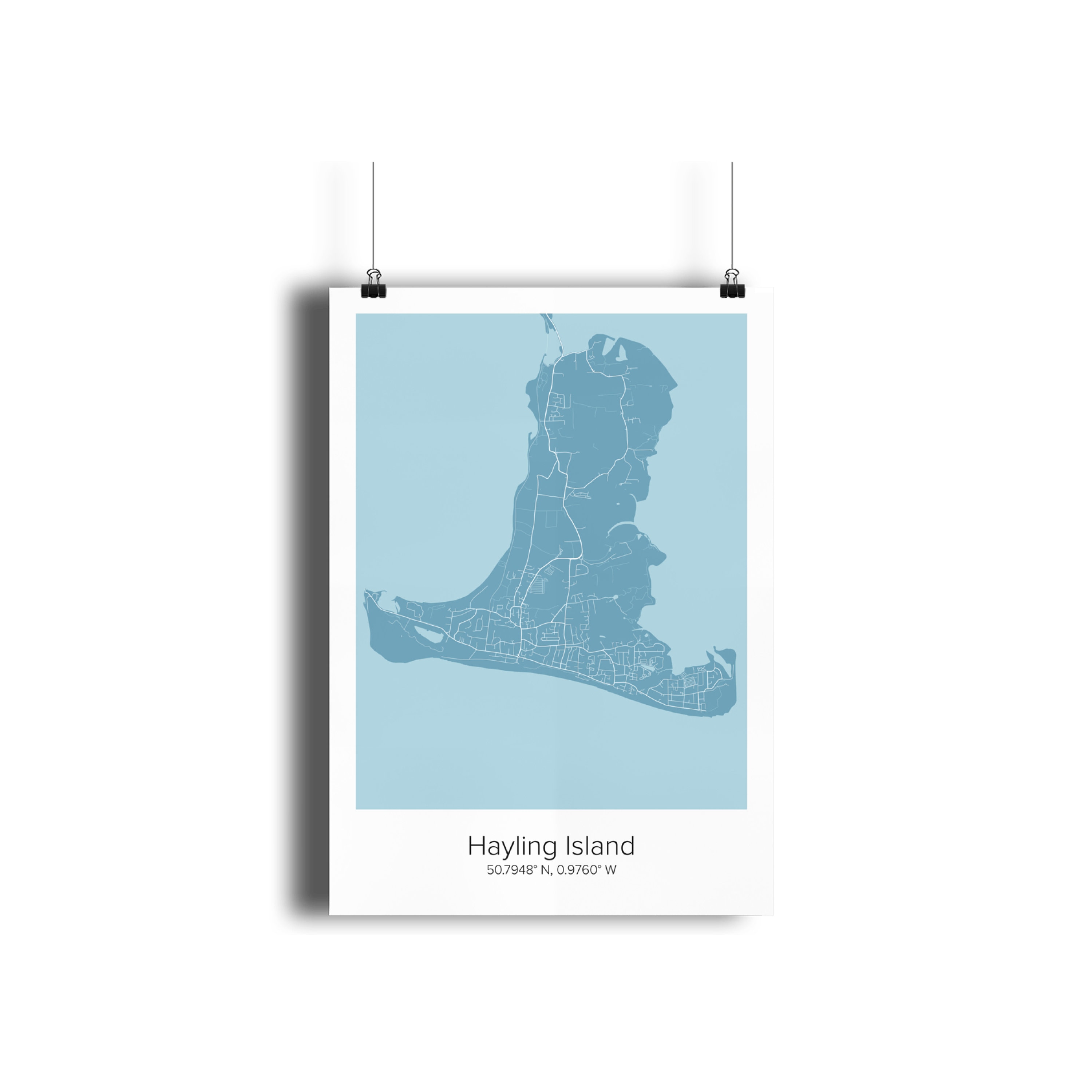Hayling Island Map Print - Etsy