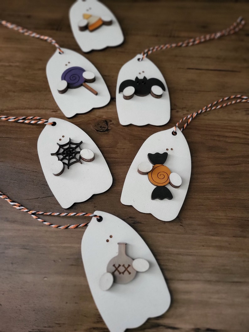 Halloween Ghost Tags SVG File Halloween SVG File Glowforge - Etsy
