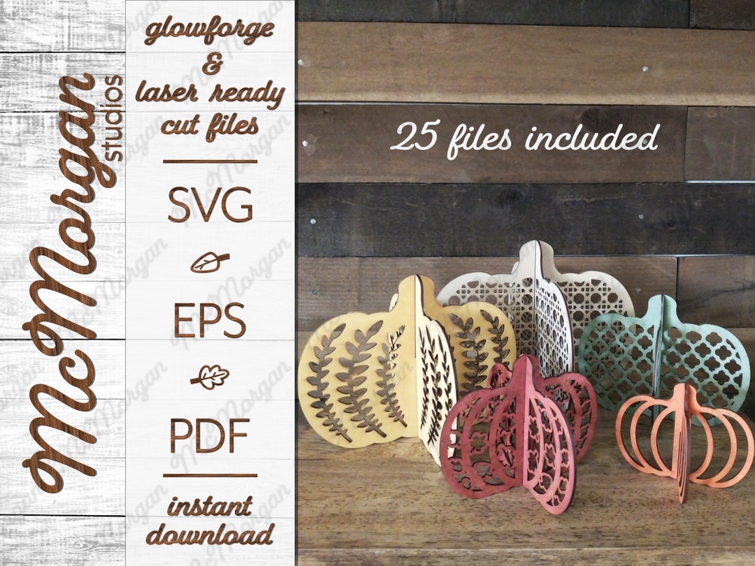 3D Pumpkin SVG Laser Cut File, Fall Decor (glowforge Download) - Etsy