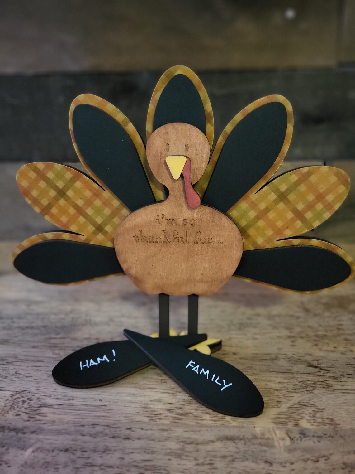 Thankful Turkey Feathers Interactive SVG File Glowforge - Etsy