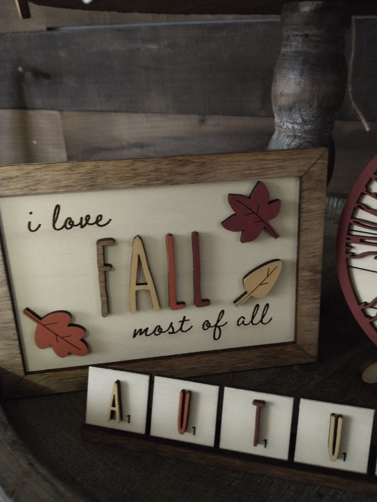 I Love Fall Tier Tray, SVG File, Glowforge Download, Laser Cut File - Etsy
