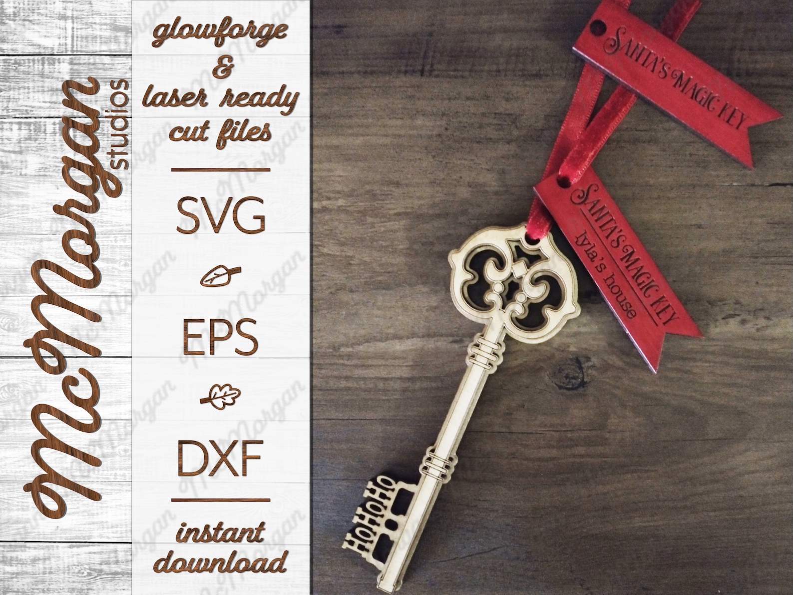 Santa's Magic Key SVG File glowforge Download Laser - Etsy